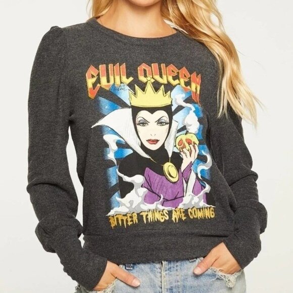 Disney | Tops | Disney X Chaser Gray Puff Sleeve Snow White Evil Queen ...